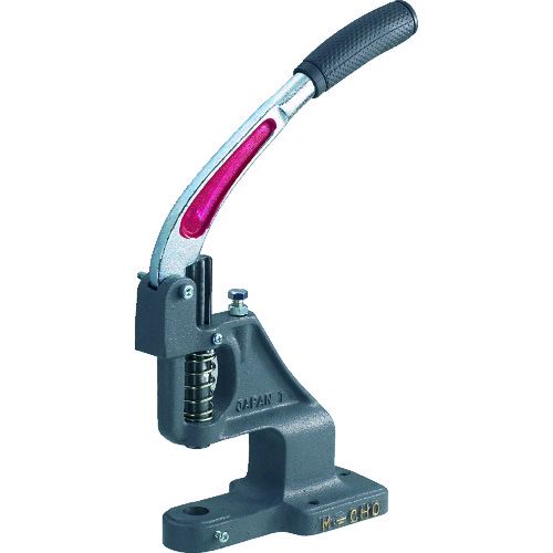 【特長】●大量にハトメを打つのに最適です。●別売の専用ハトメコマを使用することで8サイズに対応します。●アルミ、真鍮のハトメ打ちができます。【用途】●ベルト、カーテン、ブルーシートなどのハトメ付けに。●袋物の穴の補修や補強に。【仕様】●適用...