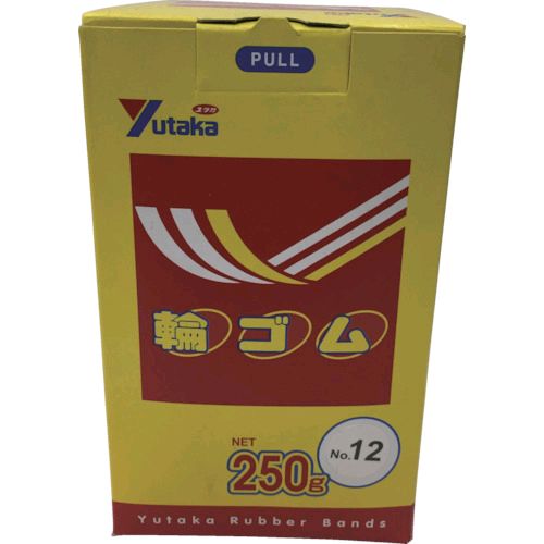 ユタカメイクメーカーお問い合わせ：072-441-2220【特長】●伸びがよく扱い易いです。●箱入りで取り出し収納が容易です。【用途】●小物の束ね、結束に。【仕様】●色：アメ色●番手：12●切幅(mm)：1●折径(mm)：40●包装形態：箱...