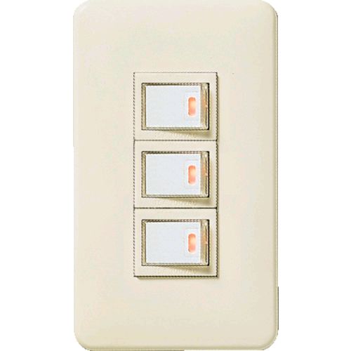 【商品説明】【特長】●片切タイプの埋込トリプルスイッチBです。【仕様】●スイッチ数：3●定格：15A 300V●幅(mm)：70●長さ(mm)：120●厚さ(mm)：44.5●色：ミルキーホワイト【仕様2】●モダンプレート付
