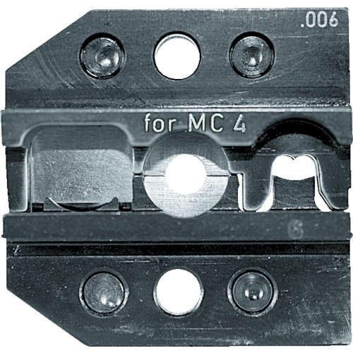 【特長】●圧着システムプライヤー（PEW12）用の圧着ダイスセットです。【仕様】●全長(mm)：65●圧着能力(［［MM2］］)：6●適合機種：本体品番：624-000-3、R624-281-3-0、R624-369-3●端子：MC4●適合...
