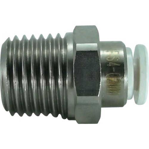 千代田通商メーカーお問い合わせ：043-445-5481【仕様】●接続口径：R1/4●適合チューブ外径D(mm)：4●六角対辺(mm)：14●使用圧力：1MPa(空気)、0.3MPa(水)●使用流体：空気、水【仕様2】●流体温度：-5〜60...