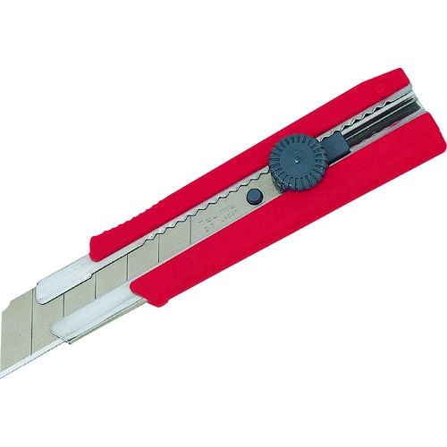（株）TJMデザインメーカーお問い合わせ：0120-125577【特長】●強力ネジ式ロックです。●滑りにくいエラストマー樹脂製グリップを採用しています。●特厚ブレードホルダー（1mm厚）を採用しています。●刃が滑り出ないピッチ送り方式を採用...