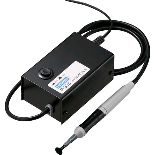 ホーザンメーカーお問い合わせ：06-6567-3132【特長】●電動ポンプで対象物を吸着させるため、スムーズな作業が可能です。●150gまでのピックアップに対応します。●コンパクトな本体、静かな稼働音(45dB以下）です。●ESD対策仕様商...