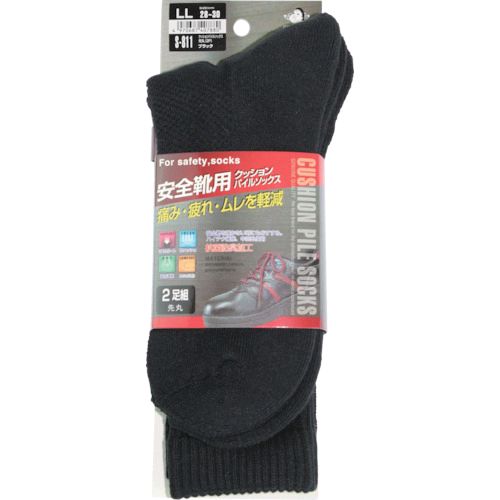 おたふく手袋メーカーお問い合わせ：072-728-1111【特長】●安全靴に最適な安全靴用靴下です。●安全靴特有の痛み、疲れ、ムレを軽減します。【用途】●物流・倉庫業。●土木・建築業。【仕様】●色：ブラック●サイズ(cm)：28〜30●パッ...