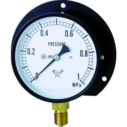 右下精器製造メーカーお問い合わせ：06-6481-5721【特長】●ケースおよびカバーは電着塗装で耐食性に優れています。●圧力計の3大流体（エア・油・水）のどれにでも使用できます。●JIS B 7505-1規格品です。【仕様】●圧力レンジ(...