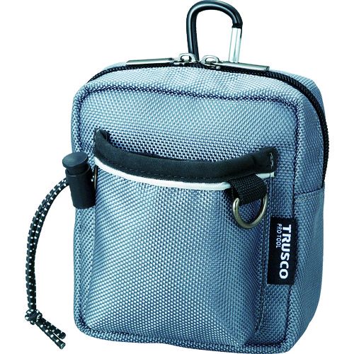 【特長】●超はっ水加工です。●カラビナ付(アルミ製)です。●現場で使用する携帯電話の収納に最適です。【仕様】●色：グレー●幅(mm)：110●奥行(mm)：45●高さ(mm)：130【仕様2】●ベルト通し幅：65mm●チャック式開閉【材質／...