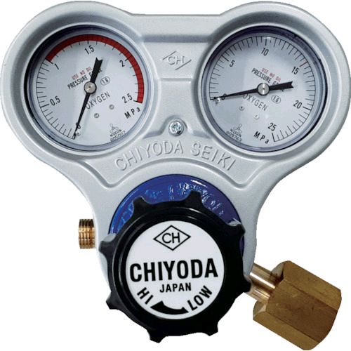 【特長】●突起部が少ないコンパクトボディーです。●ゲージプロテクター付です。●新JIS規格準拠品です。【用途】●ガス溶断作業時の酸素圧力調整に最適。●酸素ガス用調整器。【仕様】●型式：関東式【仕様2】●1次側使用圧力：15MPa以下●2次側...