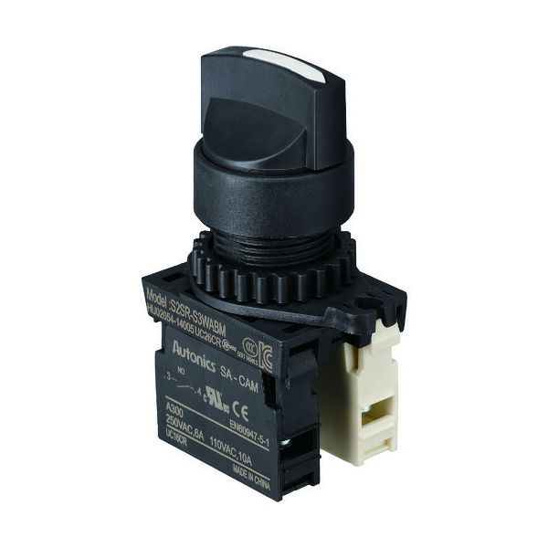 【特長】●コンタクトブロックの付け外しが可能で3段接続も可能です。優れた耐久性及び耐アーク性を実現しました。●作業によって使い分けできるようにツマミの色を赤・白の2色揃えました。【仕様】●動作：90°2ノッチ●接点構成：1a-1b●取付穴寸...