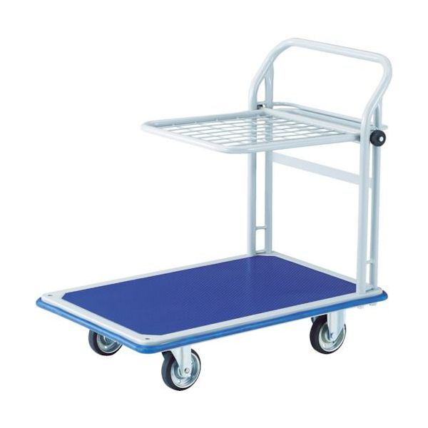 【特長】●メッシュタイプの上段を内蔵し、いざという時に2段台車としても使えます。【仕様】●均等荷重(kg)：300●長さ(mm)：915●幅(mm)：615●高さ(mm)：205●ハンドル高さ(mm)：850●キャスター径(mm)：130●...