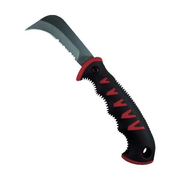 【特長】●平刃と波刃2種類の刃が雑草処理に最適です。●握りやすい形状のグリップが長時間の作業の疲れを軽減します。【用途】●雑草処理、縄切り。【仕様】●刃長(mm)：80●刃幅(mm)：54●全長(mm)：235【材質／仕上】●刃先：ステンレ...