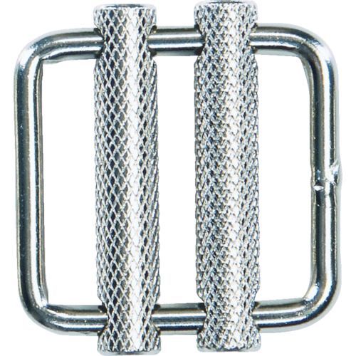 【特長】●簡単にPPベルトをしっかり結束できる専用金具です。【用途】●PPベルト専用金具。●ベルトの引き締め。【仕様】●最大使用荷重(kg)：90●縦(mm)：41●横(mm)：39●寸法(mm)E：8●寸法(mm)A：31●寸法(mm)B...