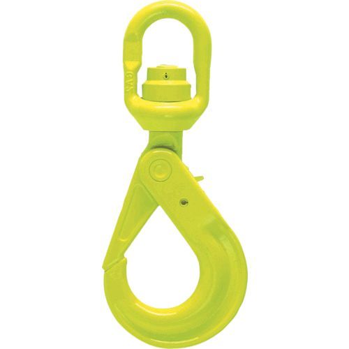 【特長】●ボールベアリングスイベル付のロッキングフックです。●荷重のかかった状態でもスムーズな回転が得られます。【用途】●建築・土木・生産工場での吊り作業用。【仕様】●基本使用荷重(t)：1.2●適合チェーン線径(mm)：6●寸法(mm)P...