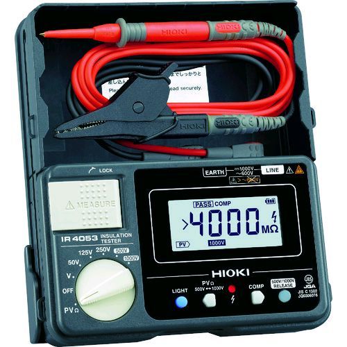 日置電機メーカーお問い合わせ：0120-720-560【特長】●JIS C 1302認定品のPV測定機能付きのデジタル絶縁抵抗計です。●1台で便利な5レンジ(50V／125V／250V/500V/1000V)モデルです。●先端長が35mmの...
