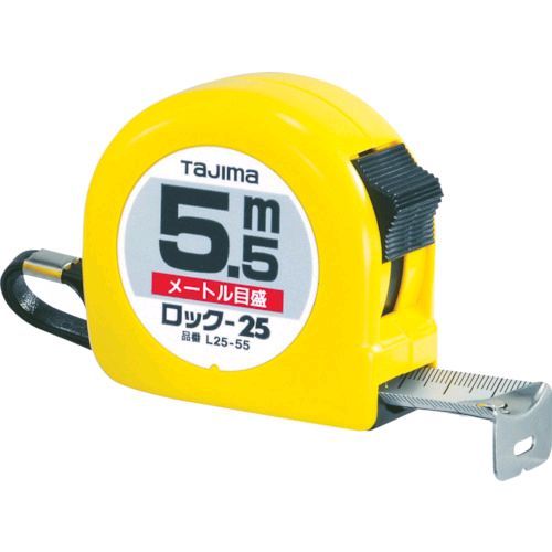 （株）TJMデザインメーカーお問い合わせ：0120-125577【特長】●テープを固定できる、ロックタイプです。●ショックアブソーバー付です。●テープ幅19mm以上は表・裏両面目盛です。（ただしL25-100BLは片面目盛）【仕様】●テープ...