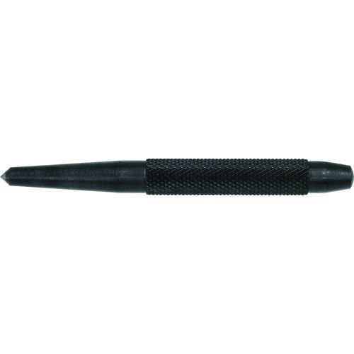 【特長】●グリップは黒染め＋ローレット加工、硬度HV520程度の焼入鋼まで打込み可能●先端部超硬チップ付のため衝撃に強いです。【用途】●工作物の中心や、きりもみの中心に印を付ける作業に。【仕様】●全長(mm)：100●直径(mm)：10●先...