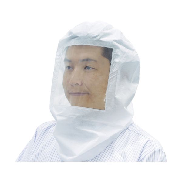 【商品説明】【特長】●前面には防曇フィルムを使用し、曇りにくくなっています。●頭巾内側についてるゴム紐にて頭に固定する事ができます。●頭から被る事ができるので、軽度の粉じんなどを防ぐ事ができます。【用途】●塗装、建築現場。【仕様】●色：ホワ...