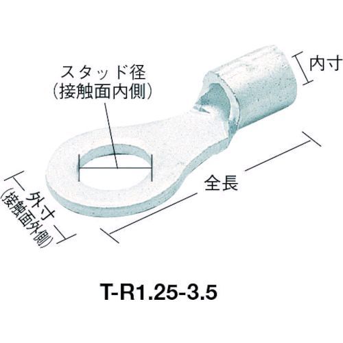【特長】●接触面（舌部）が丸く、ねじ固定用の取り付け穴がある裸圧着端子です。【用途】●軟銅のより線または、単線の電線を接続するために使用します。【仕様】●電線抱合範囲 より線(［［MM2］］)：2.63〜6.64●外形寸法(mm)：15●ス...