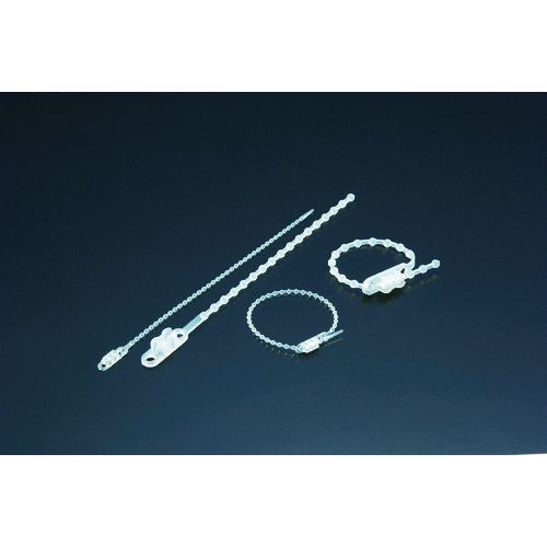 【特長】●止め穴が二つあるため仮止め力が強いです。●手締めで簡単、確実に結束でき、取り外しも自在です。【用途】●仮固定、各種結束工程に適しています。【仕様】●色：白●幅(mm)：2.0●最大結束径(mm)：35●長さ(mm)：145【仕様2...