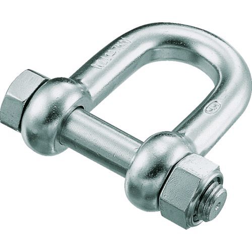 【特長】●緩み止めナットを使用しているため、ワリピンを使用していません。緩みにくく、施工しやすいすっきりとした外観のシャックルです。【用途】●チェーンやワイヤロープの連結金具として。【仕様】●ねじ径：M6●使用荷重(kN)：1.76●B(m...
