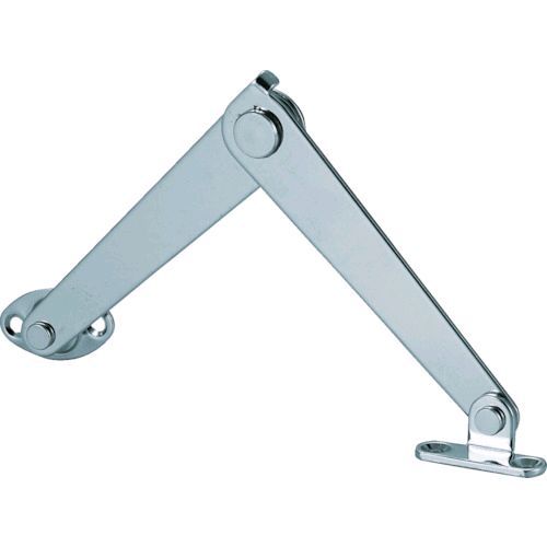 【特長】●取り付けが簡単な構造です。【用途】●家具などの補助。●機器の筐体。【仕様】●呼称：右用●全長(mm)：150●厚さ(mm)：1.6●穴径(mm)：3.6(小判座)、3.3(L座)●穴数：2(平座)、2(L座)【材質／仕上】●冷間圧...
