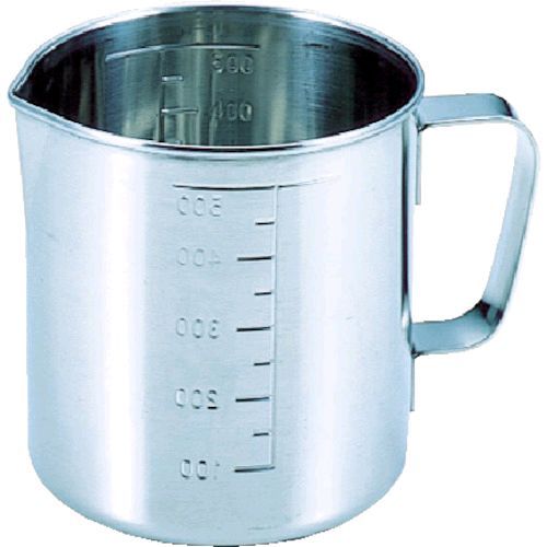 【特長】●口の細い容器に液体をうつす時に便利（注ぎ口付）です。【仕様】●容量(ml)：5000●目盛間隔(ml)：200●外径(mm)：198●高さ(mm)：185【仕様2】●取手付【材質／仕上】●ステンレス（SUS304）【原産国】日本