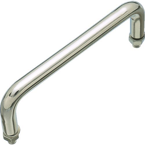 【特長】●ステンレスの素材感が美しい鏡面仕上げの取手です。●各種設備などの取手に使用します。【仕様】●全長(mm)：128●全高(mm)：40●ねじ寸法：M5×0.80●径(mm)：8●取付ピッチ(mm)：120●ねじ長さ(mm)：11●参...
