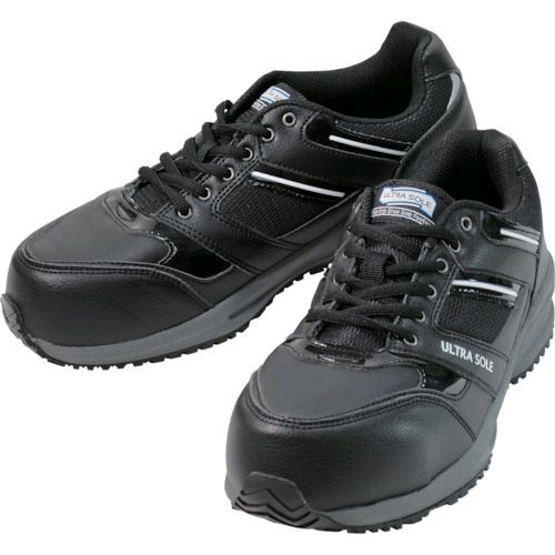 【特長】●超耐滑底「ウルトラソール」を採用し、水・油膜などの介在する床面において、縦方向だけでなく横方向でも強力な防滑性能を発揮します。●メーカー従来品と比べて3倍以上の耐滑性能を発揮します。●ウルトラソールの持つ耐滑性能を十分に発揮するた...