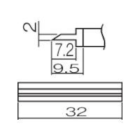白光メーカーお問い合わせ：06-6561-1574【商品説明】【仕様】●コテ先名称：スパチュラ型32.0●適合コテ：FM2027・FM2028【仕様2】●鉛フリーはんだ対応●適合ステーション本体：FX950・FX951・FX952●ヒーター一体式