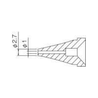 白光メーカーお問い合わせ：06-6561-1574【仕様】●寸法(mm)内径×外径：1.0×2.7【仕様2】●白光　ノズル／1.0mm【原産国】日本