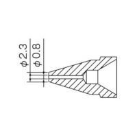 白光メーカーお問い合わせ：06-6561-1574【仕様】●寸法(mm)内径×外径：0.8×2.3【仕様2】●白光　ノズル　0.8MM●適用吸取器：FR-301、FR-410【原産国】日本
