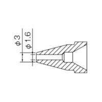 白光メーカーお問い合わせ：06-6561-1574【仕様】●寸法(mm)内径×外径：1.6×3.0【仕様2】●白光　ノズル　1.6MM●適用吸取器：FR-301、FR-410【原産国】日本