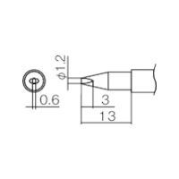 白光メーカーお問い合わせ：06-6561-1574【仕様】●コテ先名称：1.2DL型●適合コテ：FM2027・FM2028【仕様2】●鉛フリーはんだ対応●適合ステーション本体：FX-950・FX-951・FX-952・FM-203・FM-2...