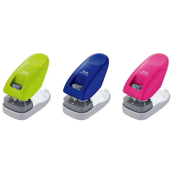 PLUS／針なしホッチキス　ペーパークリンチ　12枚とじ 最大で一度に12枚までとじられる卓上型の針なしホッチキスが新登場！パワーアシスト機構搭載で軽くとじられます。 とじる前に穴の位置を目で確認できる窓付き！ ひと押しで軽くとじられる「パ...