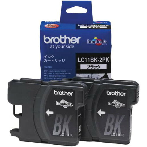 ●インクジェット用（ブラザー純正品）　●メーカー型番：LC11BK−2PK　●対応機種：DCP-165C/385C/390CN/535CN/595CN/J515N/J715N、MFC-490CN/495CN/670CD（CDW）/675CD...