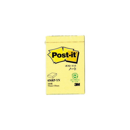 75×50mm　100枚　イエロー　●通常粘着タイプのポスト・イット（R）ノートです　●文字が読みやすいパステルカラー　●サイズ／75×50mm　●100枚　●イエロー　●古紙パルプ配合率100％k5229-4853