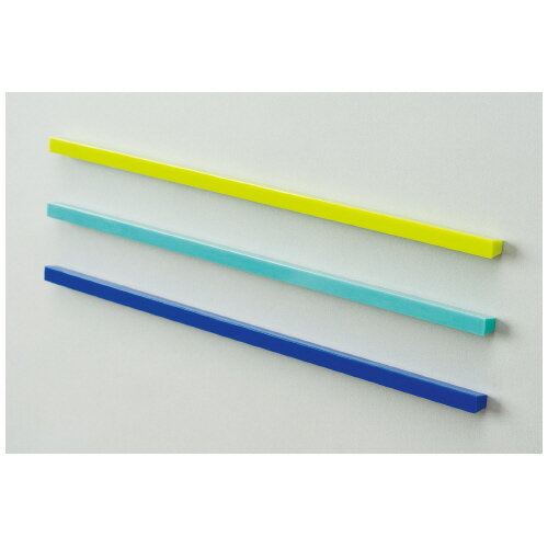 寒色系3本　黄緑・水色・青　●掲示する書類の内容を隠さない極細タイプ　●色/黄緑、水色、青　●1パック3本入　●長さ/220mm　●材質/PS、ネオジム磁石　●幅/6mm　●厚み/7mm　●保持枚数/A4用紙約7〜10枚　※マグネットバーの...