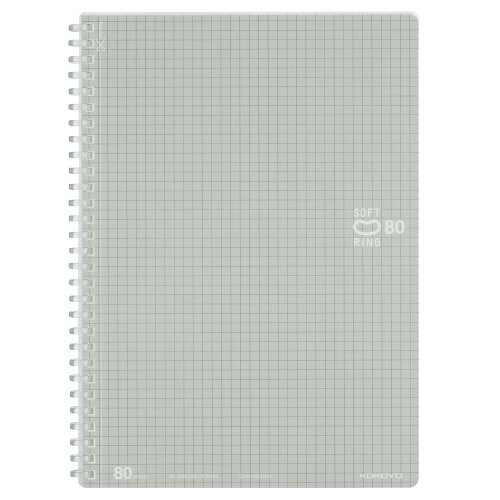 ●サイズ／セミB5（6号）　●5mm方眼罫　●80枚　●切り取りミシン目入り　●中紙／上質紙（ECFパルプ）　●表紙／表：透明PP、裏：板紙　　●リング／オレフィン系樹脂　●柔らかリングでリングを気にせずに書ける　●平に開く　●狭い場所でも...