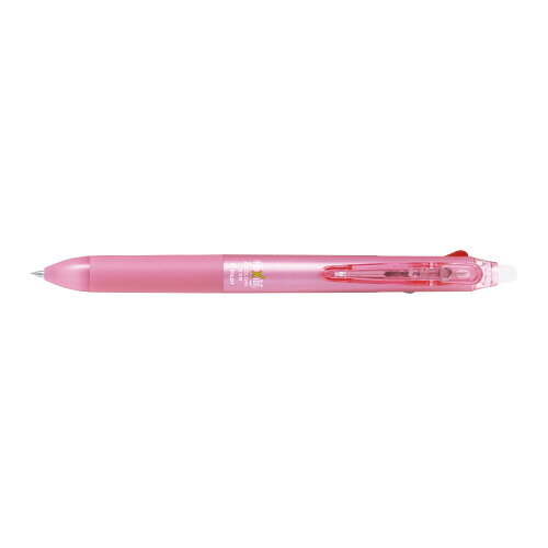 ●こすると消えるフリクション2色ボールペン！●ボール径／0.38mm　●軸色／ソフトピンク　●インク色／黒・赤　●ラバーグリップ付き　●フリクションインキ　●スライドレバー式　※証書類・宛名など消えてはいけないものには使用しないでください。...