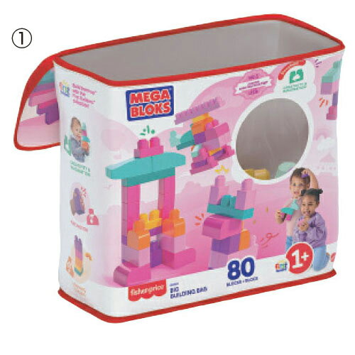 1〜3歳のお子さま向けに特化して開発された、メガサイズのブロック。●内容／ブロック×80●サイズ例／凸ブロック：3.1×3.1×5.7cm●重量／970g●材質／HDPEブロック 玩具e213-204