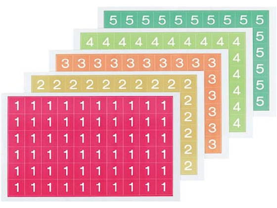 【仕様】●仕様：1〜5ミックス●シール寸法（1片）：15×15●入り数：5種、計300片（1種60片×5）【検索用キーワード】こくよ　KOKUYO　分類・管理表示　フォルダーラベル　ナンバーラベル　番号シール　番号ラベル　数字シール　数字ラ...