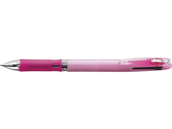 【仕様】●ボール径：0．7mm●軸径：10．8mm●油性●長さ：143．1mm●ラバーグリップ●バインダークリップ●仕様：3色●インク色：黒、赤、青●軸色：パステルピンク【検索用キーワード】ぜぶら　ZEBRA　Clip−on　3色ボールペン...