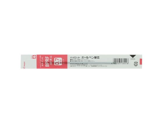 【仕様】●仕様：油性ボールペン替芯（キャップ・ノック式用）●インキ色：赤●ボール径：0．7mm（細字）●サイズ：最大径3．1mm×全長143．5mm●注文単位：1本●対応ボールペン：エコメイトスーパーグリップ（キャップ式のみ）／スーパーグリ...