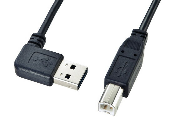 【商品説明】USB　Aコネクタのパソコンと、USB機器（プリンタ・HDD・USBハブ・スキャナなど）との接続やUSB機器同士を接続するケーブルです。　パソコンのコネクタの向きを意識しなくても、どちら向きにでもケーブルを配線できるL型コネクタ...