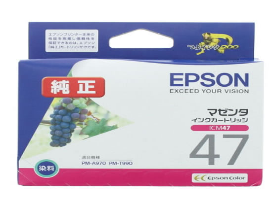 【仕様】●対応機種：PM−A970PM−T990●インクタイプ：染料【検索用キーワード】えぷそん　エプソン　EPSON　ICM47　インクジェットインク　いんくじぇっといんく　インクジェット　ICM47　1個　マゼンタ　まぜんた　マゼンダ　...