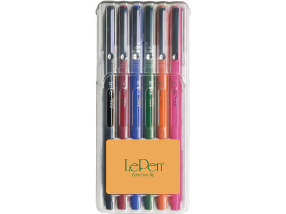 【商品説明】ベーシックカラーメインの6色セットペン先は0．3mm幅。スリムなボディーに色も豊富で手紙やビジネスフォーム、ノート、手帳などに最適です。【仕様】●インク：水性染料（中綿タイプ）●ペン先：極細（0．3mm）●セット内容：ブラック、...