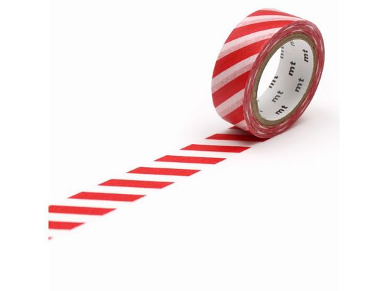 【商品説明】貼って剥がせるマスキングテープmt。手紙に貼ってみたり、ラッピングに使ってみたり、可能性は無限大。【仕様】●色目：ストライプ・レッド●テープサイズ：15mm×7m●注文単位：1巻【備考】※メーカーの都合により、パッケージ・仕様等...