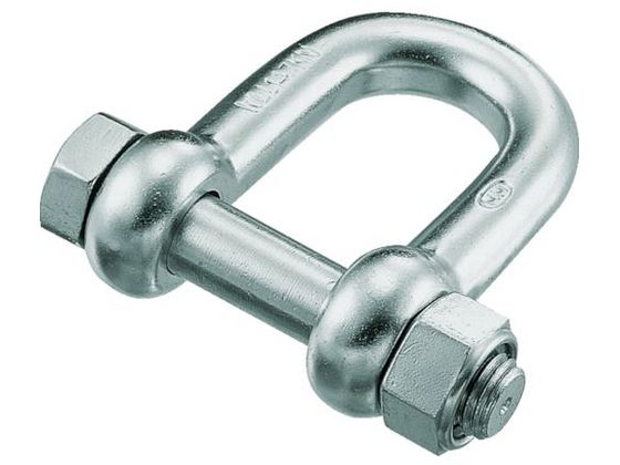 【商品説明】●緩み止めナットを使用しているため、ワリピンを使用していません。緩みにくく、施工しやすいすっきりとした外観のシャックルです。【仕様】●型番：TSBU-6●ねじ径：M6　●使用荷重（kN）：1．76　●B（mm）：12　●D（mm...