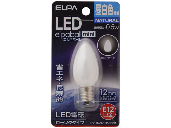 【商品説明】●光源にはLEDを使用していますので、消費電力が少ない省エネタイプです。【仕様】●交流電源：100V　50／60Hz共用●口金：E12●サイズ：全長53X外径22（mm）●質量：5g●定格消費電力：0．5W●定格入力電流：0．0...