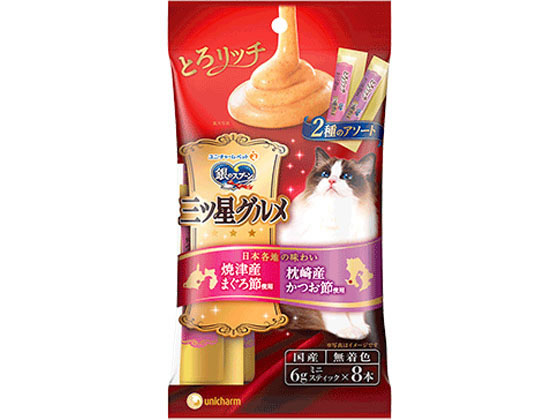 【商品説明】日本各地の厳選素材を使用した、上質な美味しさが楽しめるとろ〜りウェットタイプの食べきり猫用おやつです。6gサイズが与え過ぎなくてちょうどいい、毎回開けたての新鮮パック。1パックで2つの味が楽しめる2種のアソートタイプ。国産無着色...