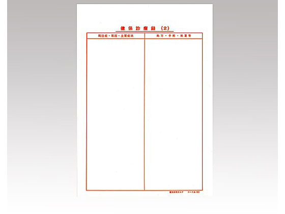 【仕様】●サイズ：257×182mm●色：赤刷●B5●入数：1包（100枚／冊入）●型番：2号紙302【検索用キーワード】2号紙302　ファニチャー　診断書　記録用紙　8−9620−02　ED2653